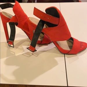 Zara | Shoes | Zara Red Heel Sandal 38 | Poshmark